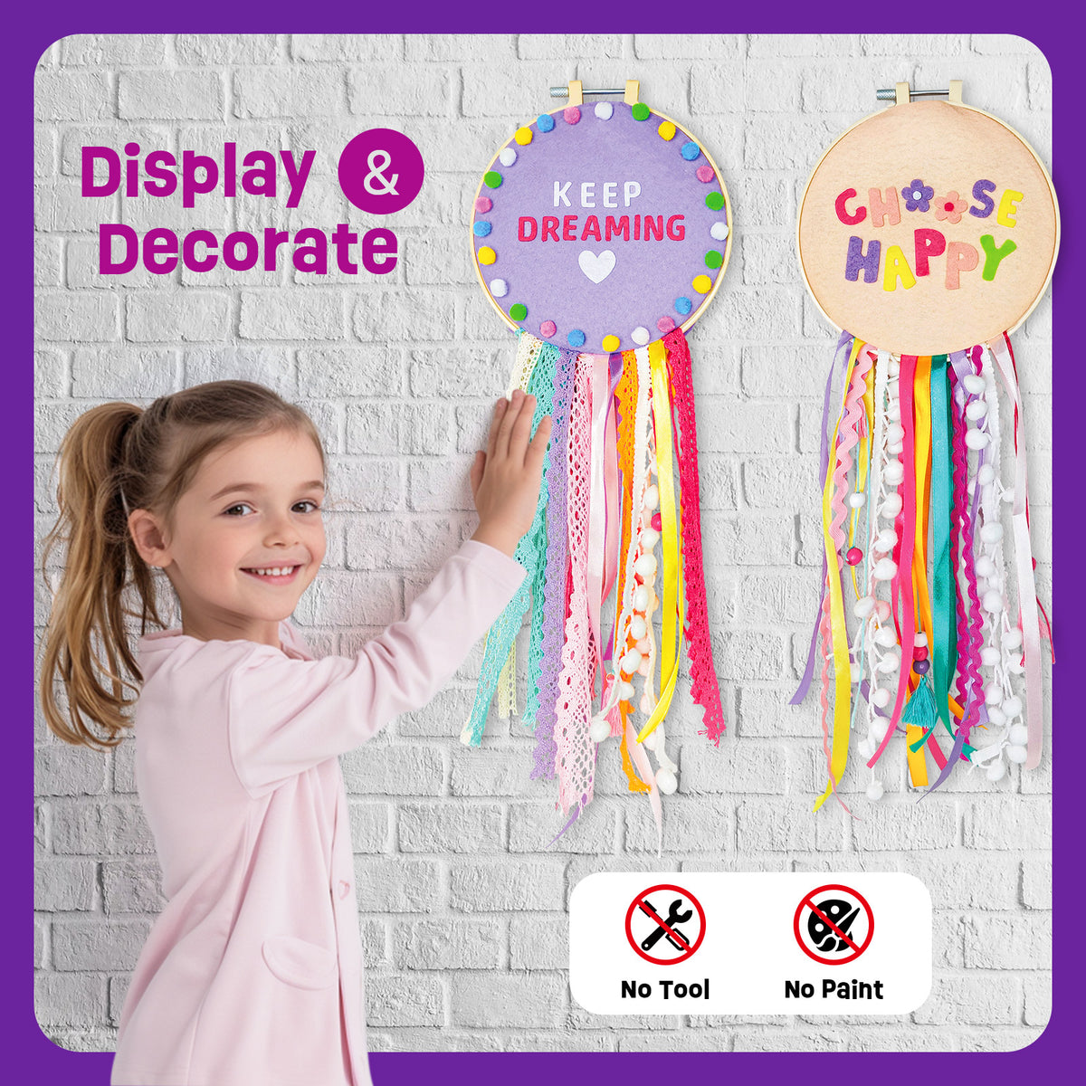 Dream Catcher Kids Craft Kit - 2 Set Wall Hanging Arts and Crafts ...