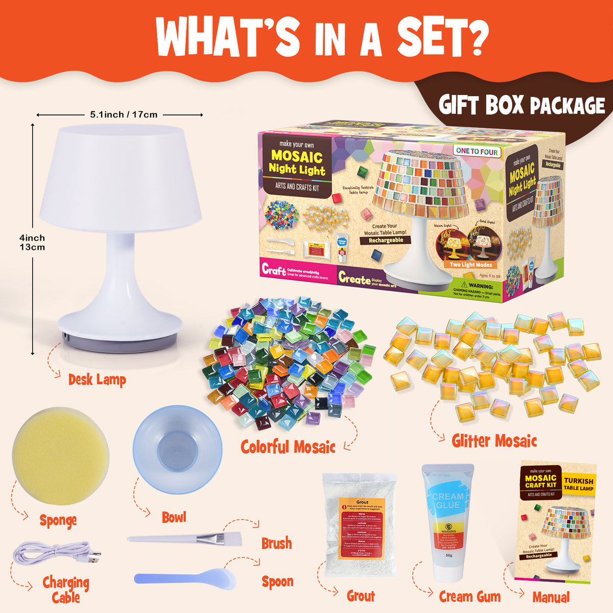 Make Your Own Mosaic Night Light Kit – onetofour1234